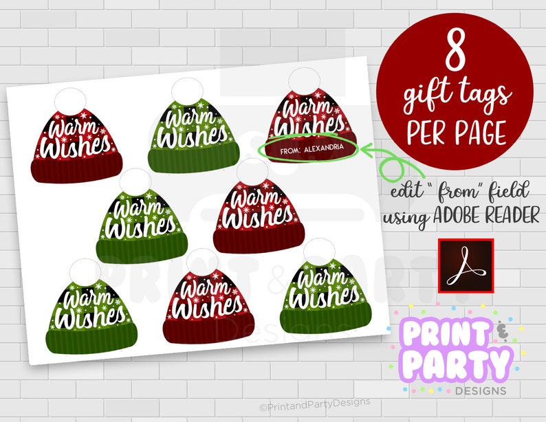 Printable Warm Wishes Gift Tags Hot Chocolate Christmas Party - Etsy