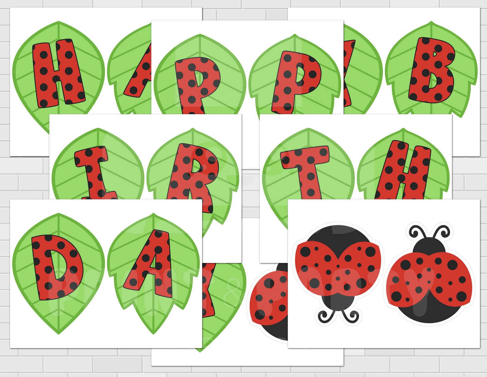 Printable Ladybug Happy Birthday Banner Ladybug Party - Etsy