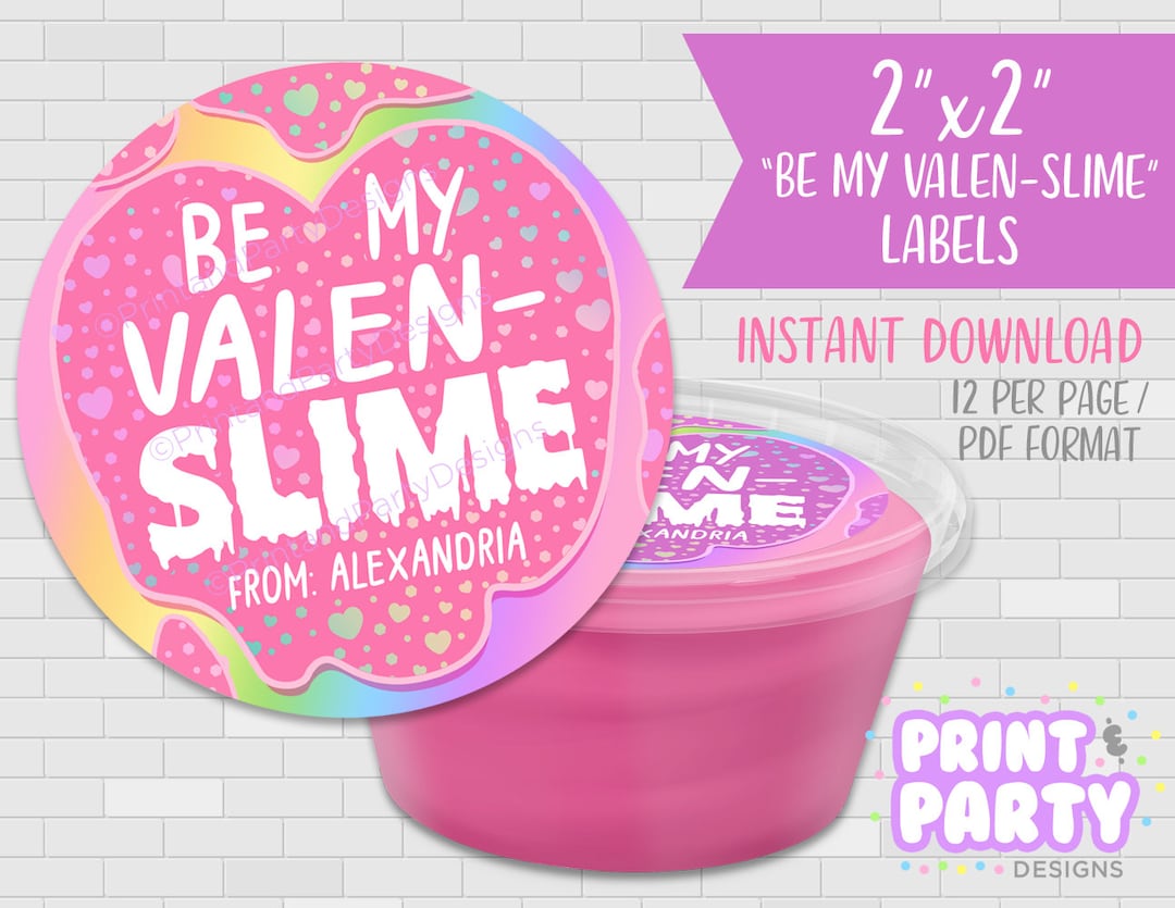 Printable Be My Valen-slime Valentine's Day Cards for Kids, Slime ...