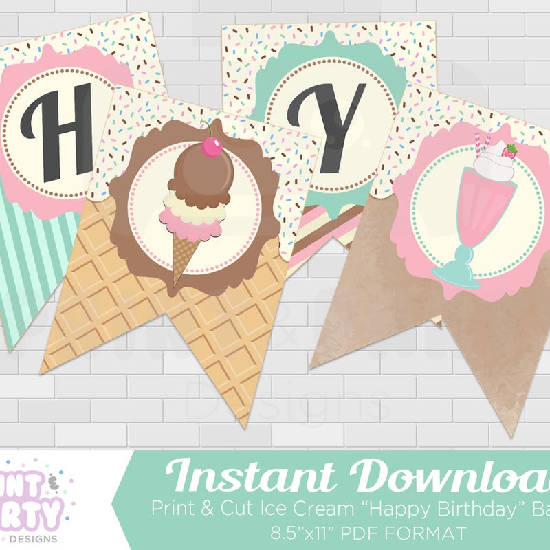 Ice Cream Party Banner - Etsy