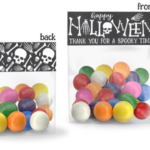 Printable Skeleton Skull Halloween Treat Bag Toppers, Trick or Treat ...