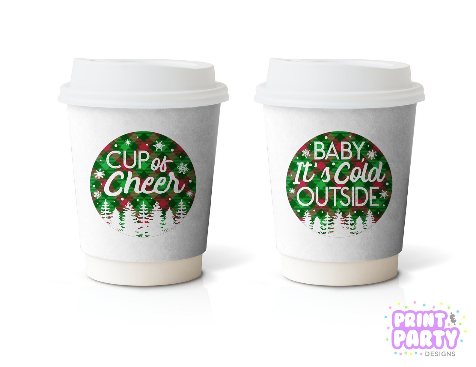Printable Christmas Plaid, Hot Chocolate Bar Kit, Office Holiday Party ...