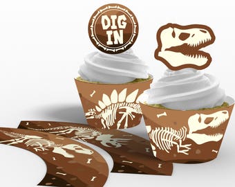 Dinosaur Cupcake Wrappers - Etsy