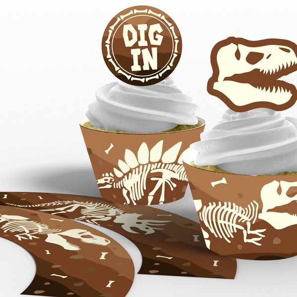 Dinosaur Cupcake Wrappers - Etsy