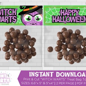 Printable Witch Warts Halloween Treat Bag Toppers, Kids Halloween Party ...