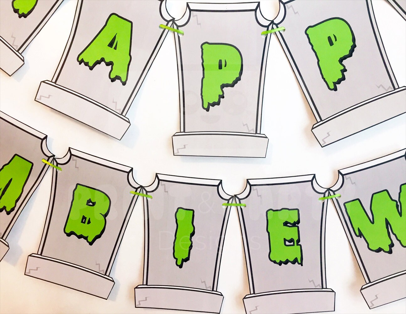 Printable Zombie Happy Zombieween Banner, Zombie Halloween Party ...