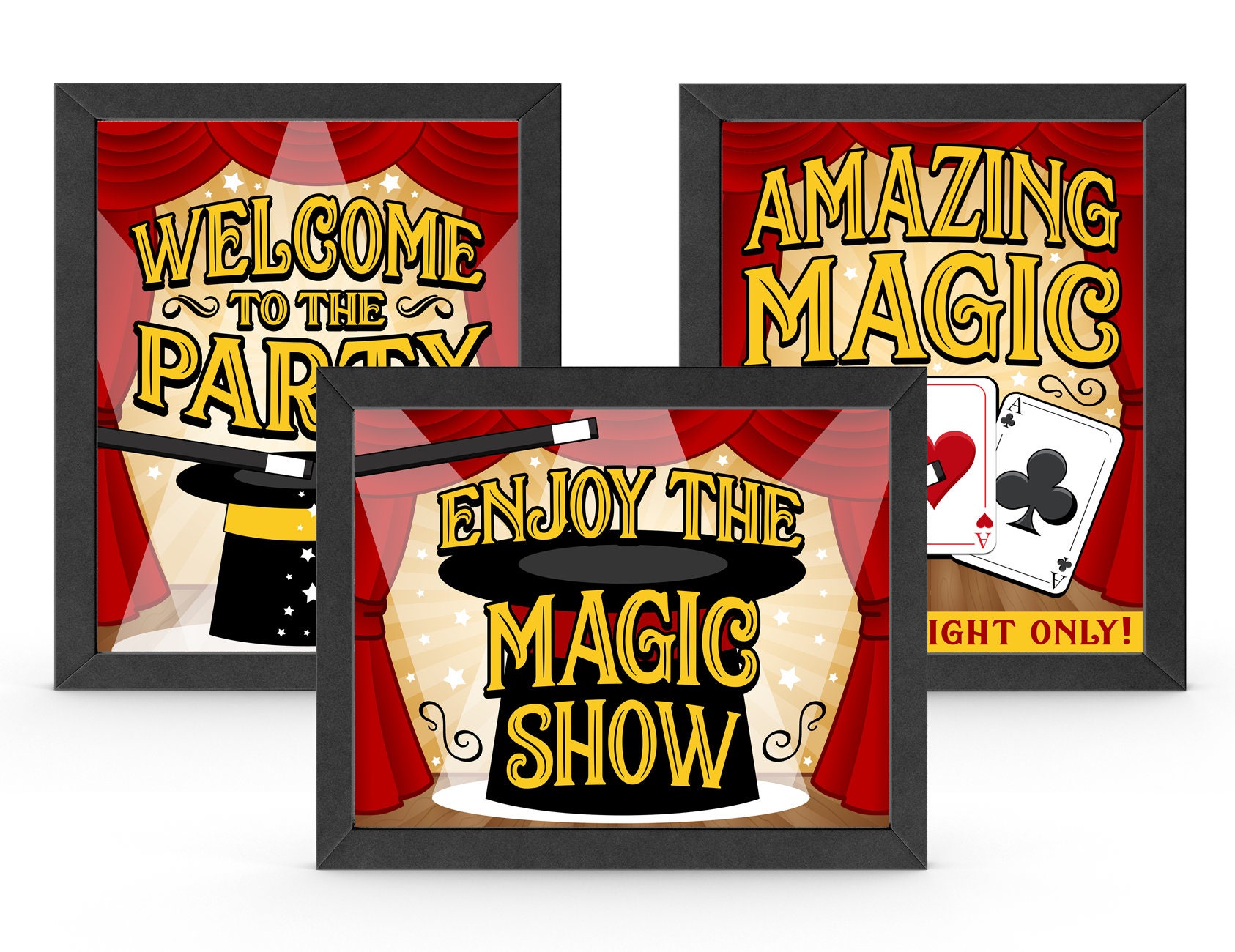 Printable Magic Show Birthday Party Decorations Magician | Etsy