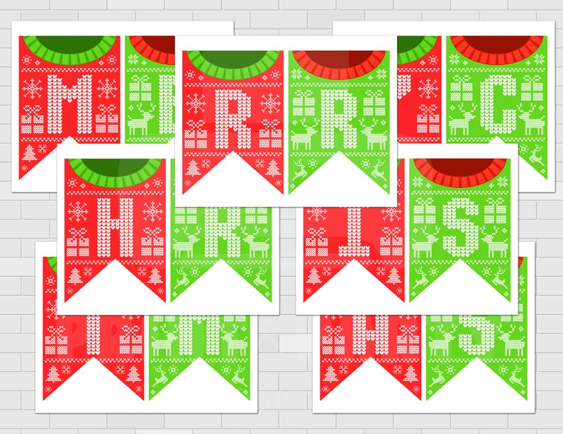 Printable Ugly Sweater Banner - Ugly Sweater Merry Christmas Banner ...
