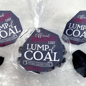 Printable Lump of Coal Gift Tags, Naughty List Gift Tag, Coal Gag Prank ...