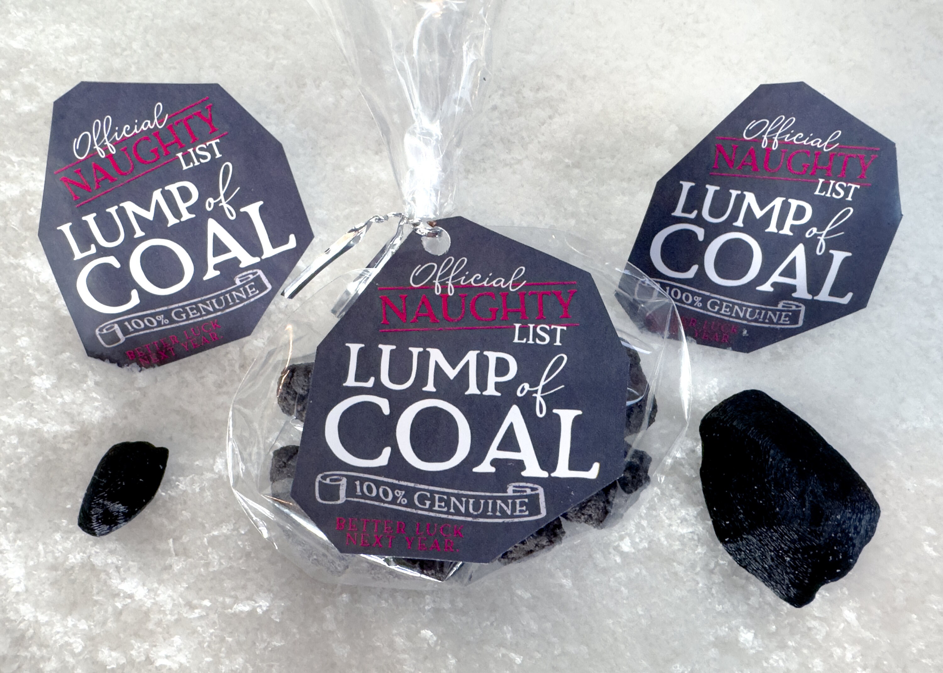 Printable Lump of Coal Gift Tags, Naughty List Gift Tag, Coal Gag Prank ...