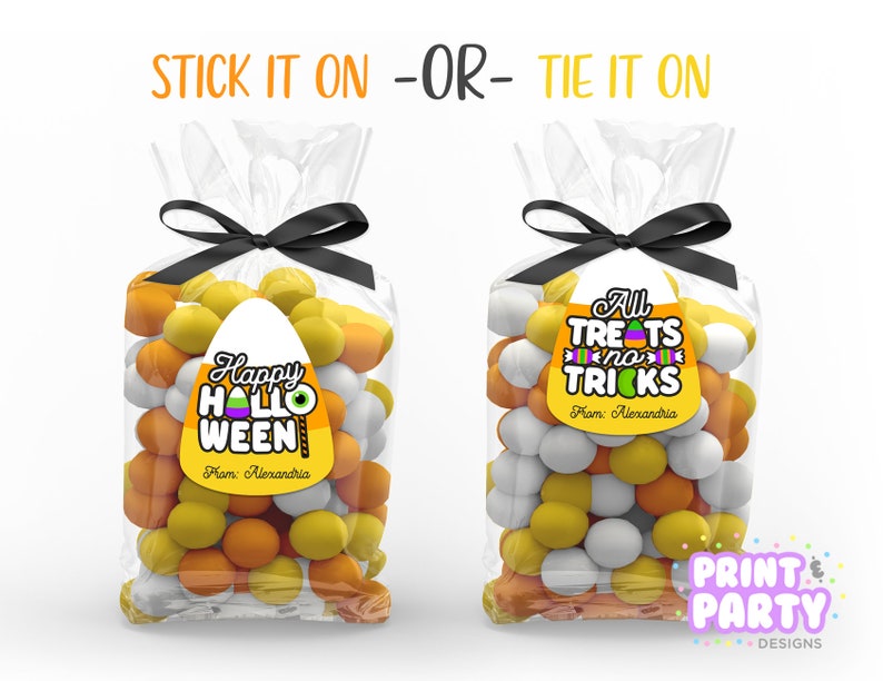 Printable Candy Corn Halloween Party Favor Gift Tags | Etsy