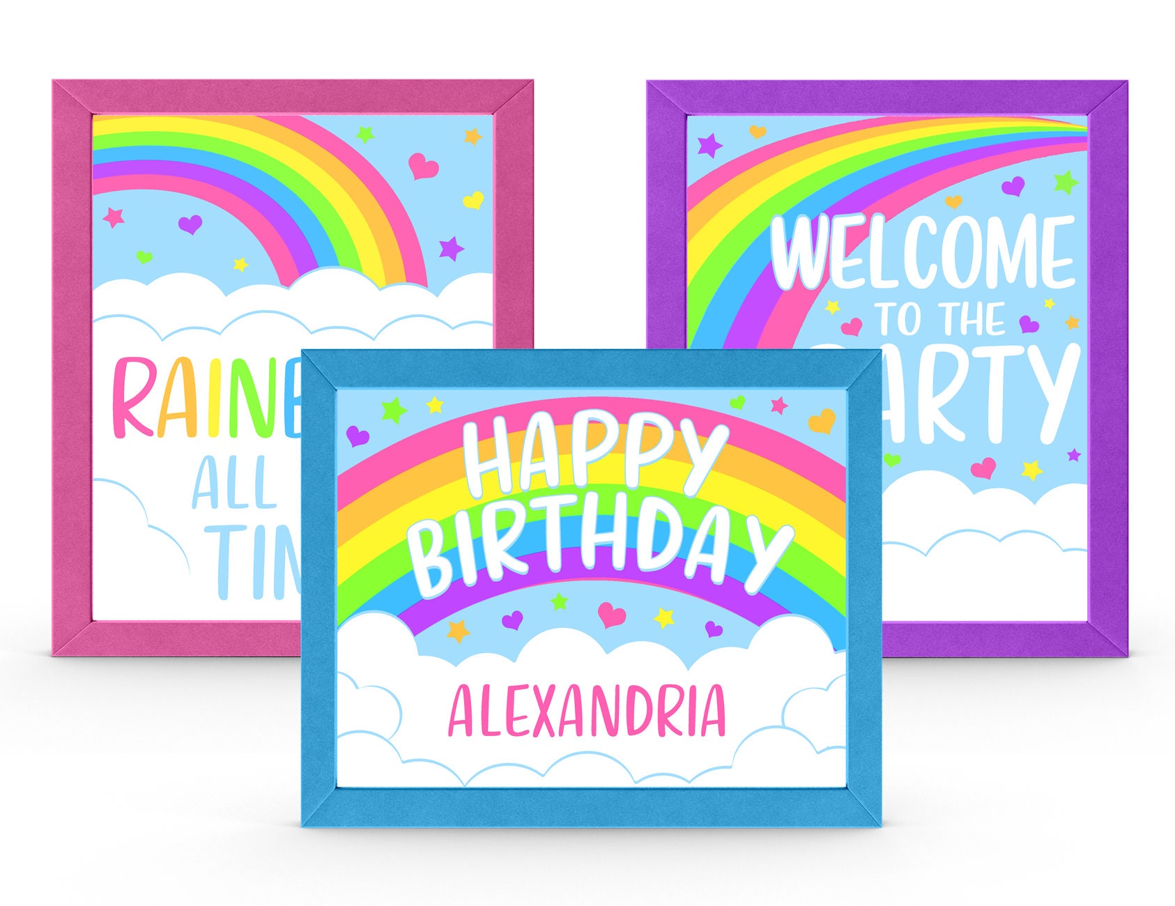 Printable Rainbow Birthday Party Decorations Rainbow Birthday | Etsy