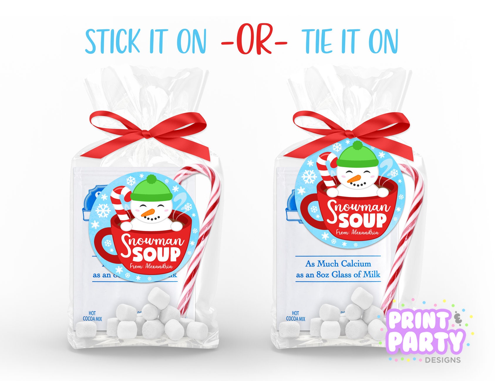 Printable Snowman Soup Christmas Party Favor Gift Tags - Etsy UK