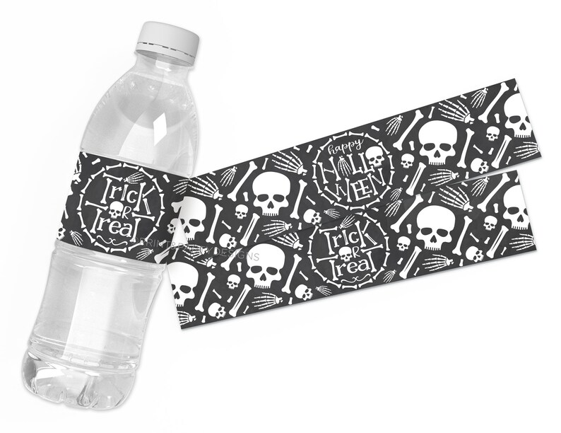 Printable Skeleton Halloween Water Bottle Labels, Halloween Party ...