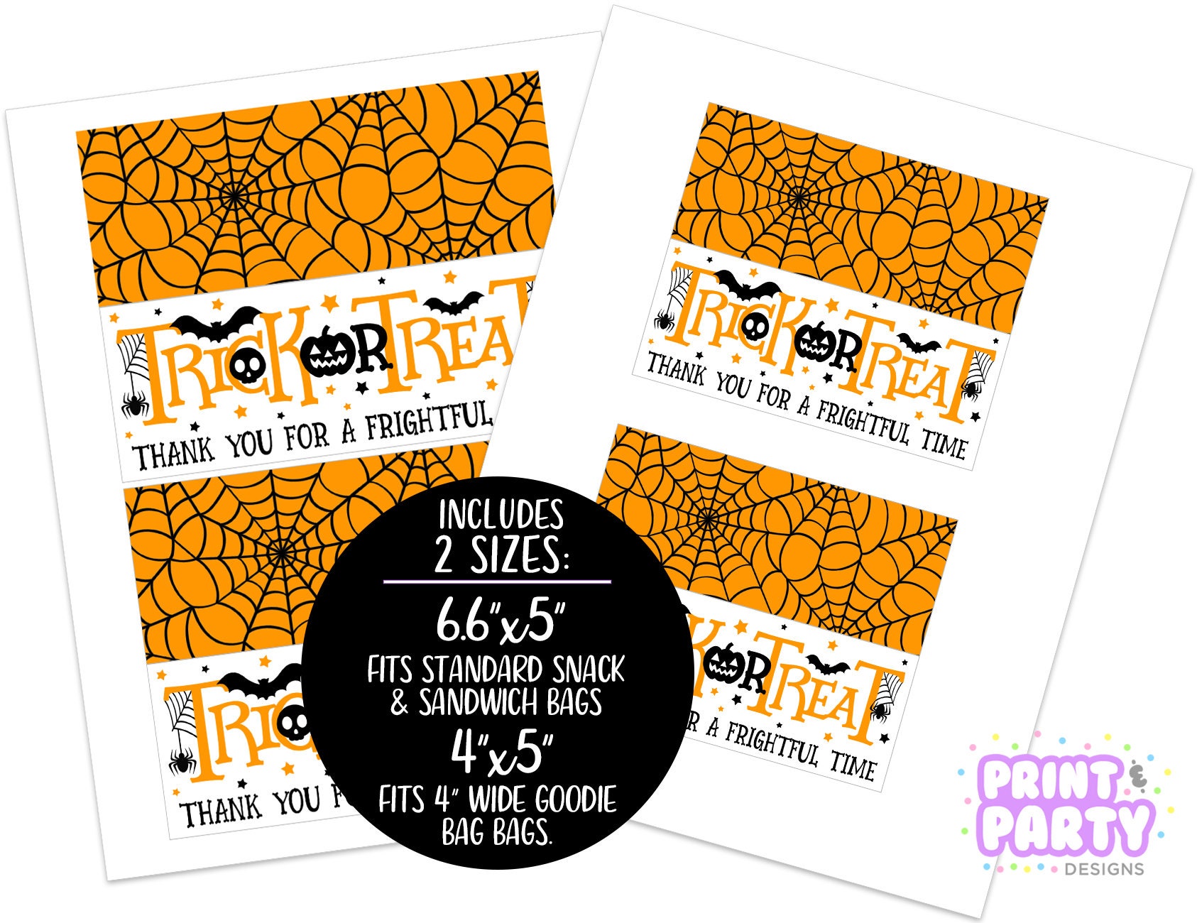 Printable Halloween Treat Bag Toppers Kid's Halloween | Etsy