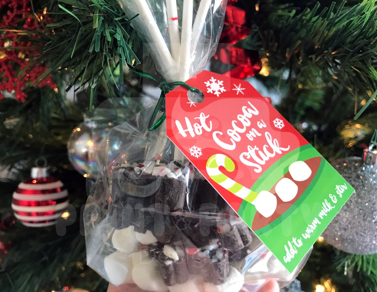 Printable Hot Cocoa on a Stick Gift Tags, Hot Chocolate Gift Tags ...