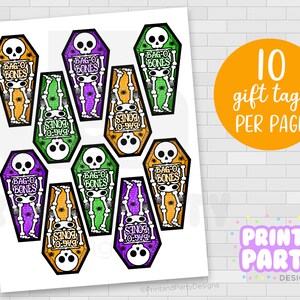 Printable Bag O Bones Halloween Gift Tags, Halloween Classroom Gift ...