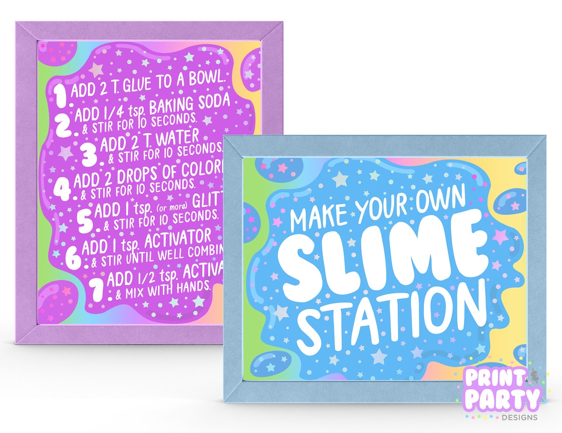 Printable Slime Making Station Kit, Slime Birthday Party, Slime Party ...
