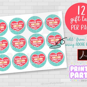 Printable Thank You Gift Tags for Nurses, Nurse Doctor Appreciation ...