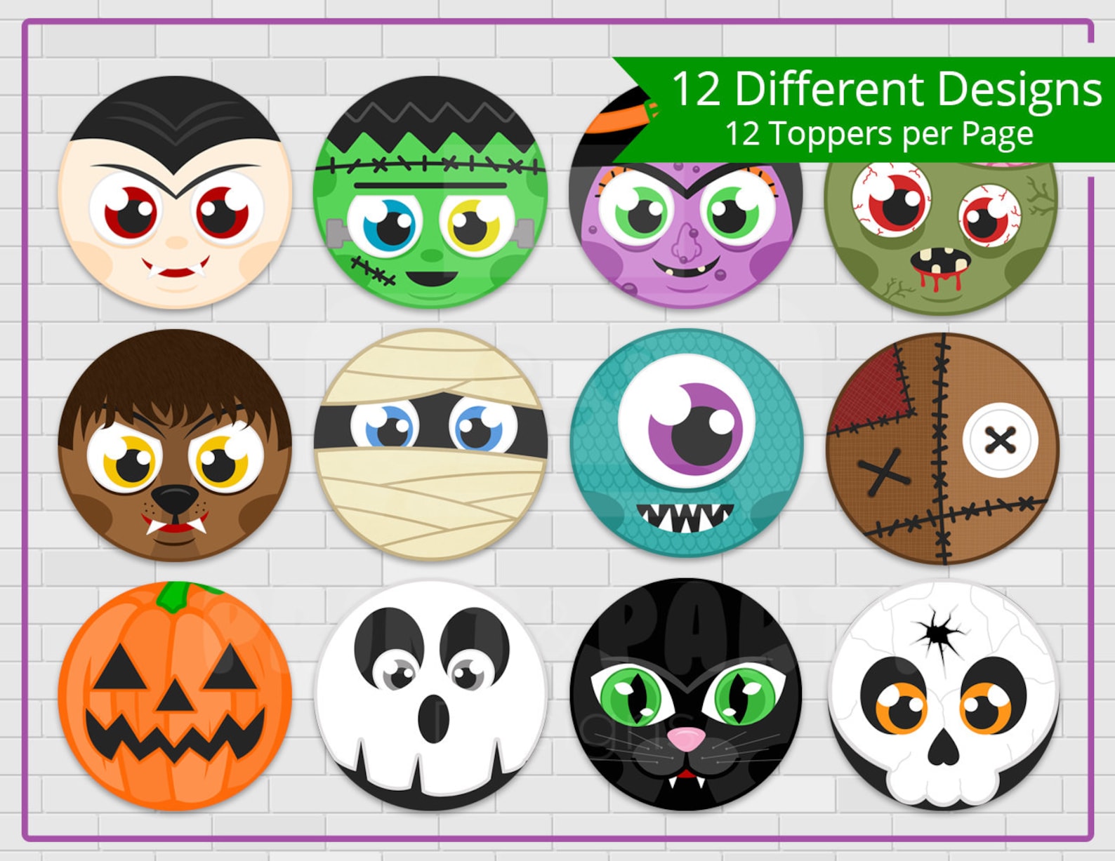 Printable Cute Halloween Cupcake Toppers and Wrappers, Kid's Halloween ...