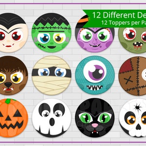 Printable Cute Halloween Cupcake Toppers and Wrappers, Kid's Halloween ...