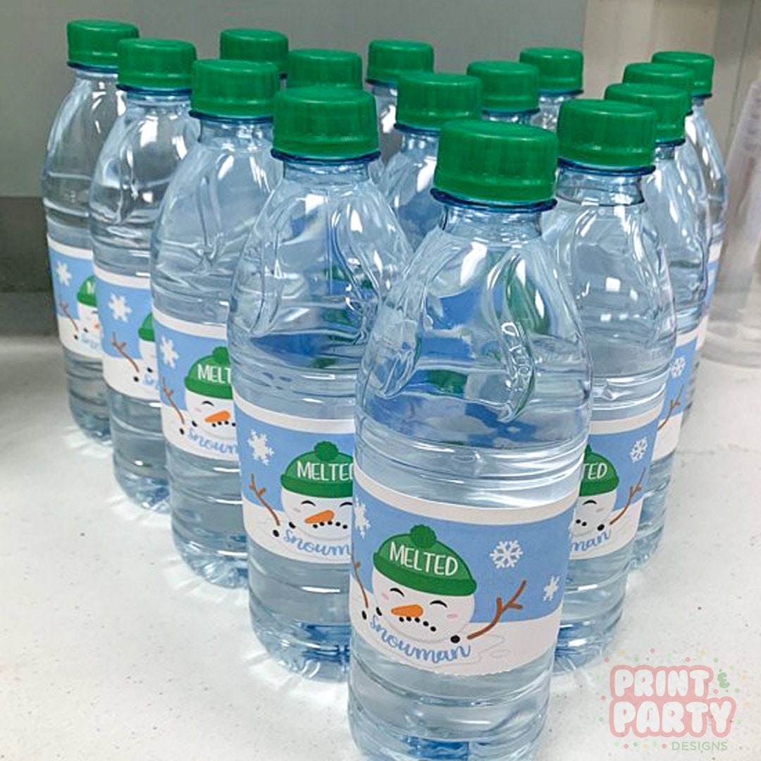Printable Christmas Melted Snowman Water Bottle Labels - Etsy