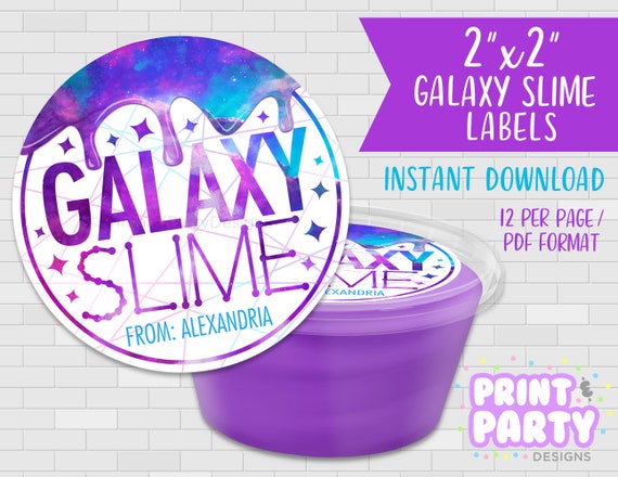 Printable Galaxy Slime Container Labels, Galaxy Party Favor Tags ...