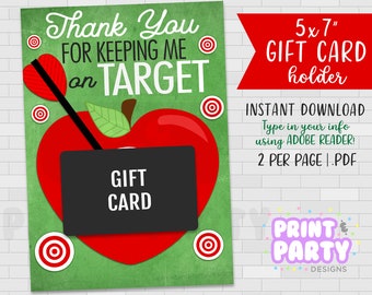 PRINTABLE Thank You Gift Card Teacher Appreciation Gift - Etsy