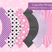 Cupcake Toppers & Wrappers Pink and Purple Magic Theme Edit Yourself ...