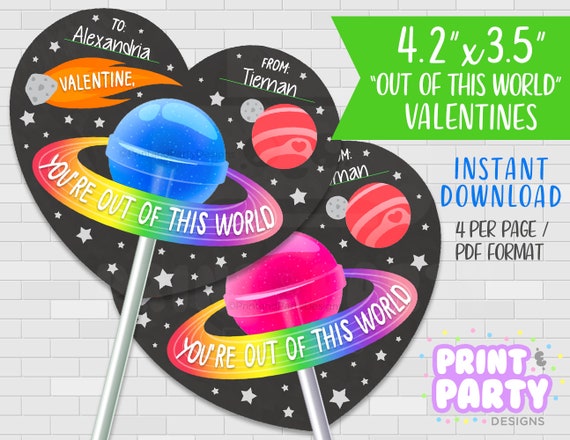 Printable You're Out of this World Valentine's Day Cards, Outer Space ...