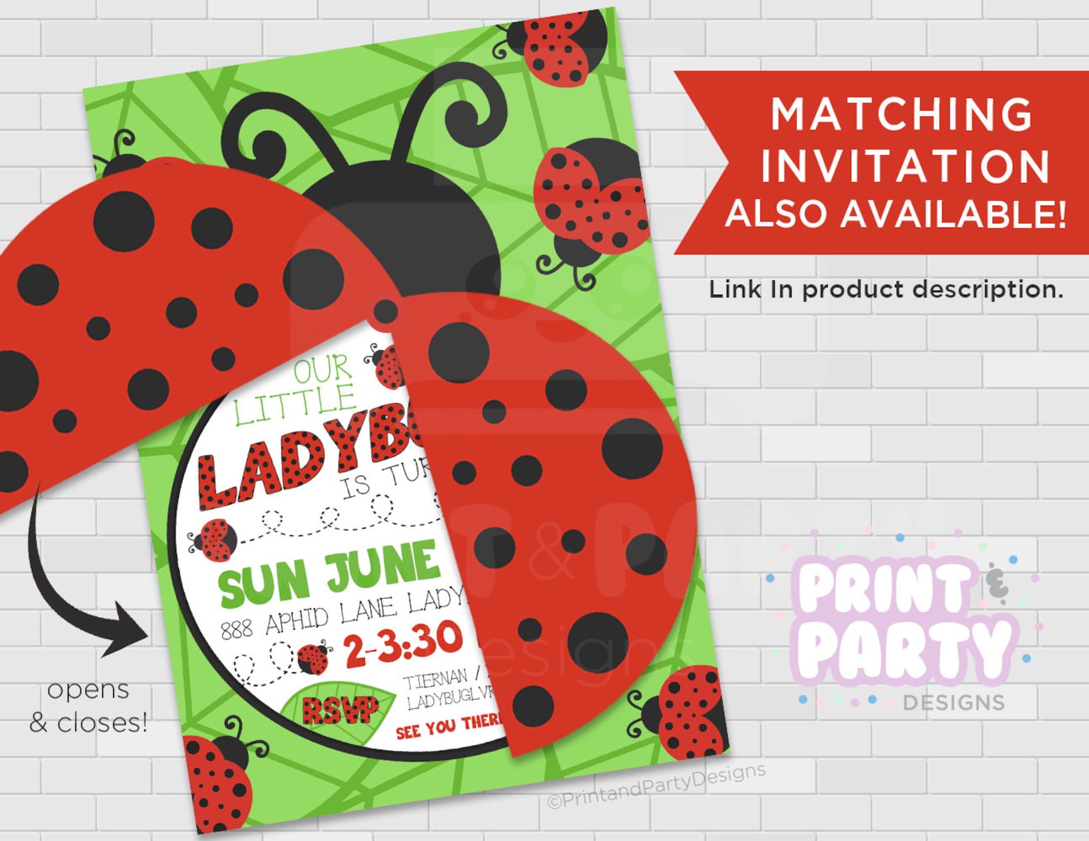 Printable Ladybug Birthday Party Decorations, Summer Ladybug Kids ...