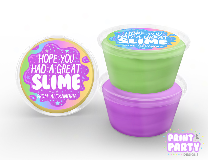 Printable Rainbow Slime Container Labels Slime Party Favor | Etsy