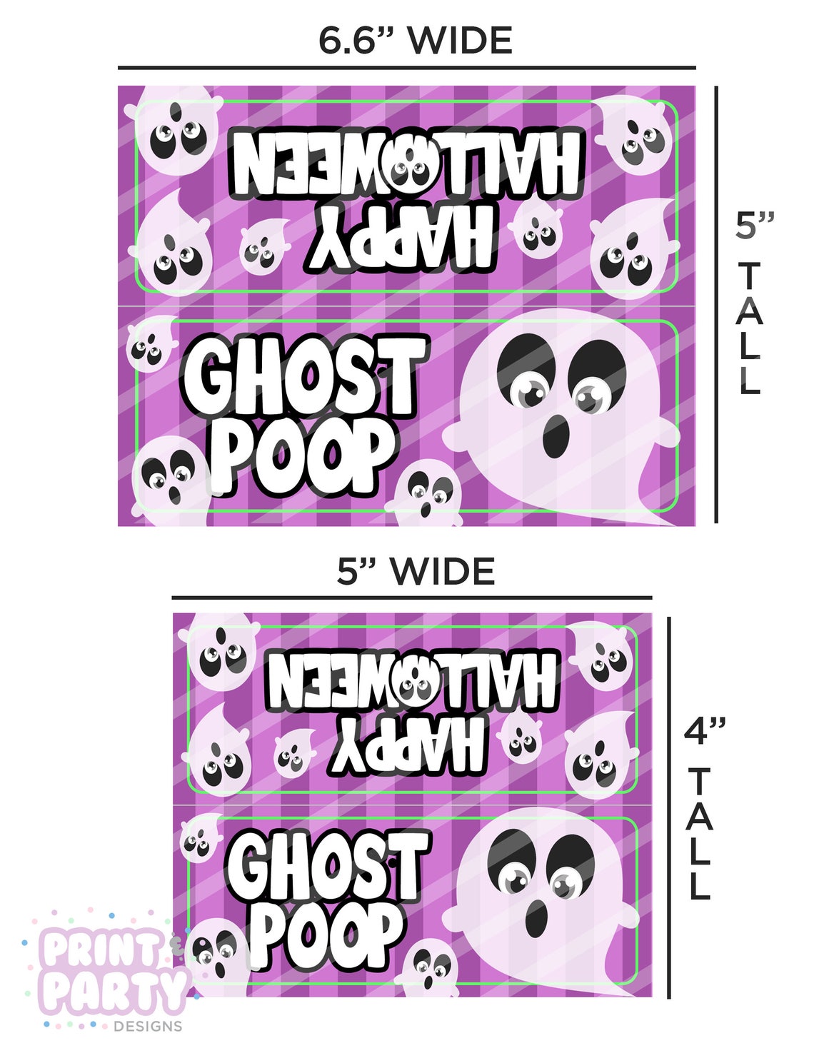 Printable Ghost Poop Halloween Treat Bag Toppers Kids - Etsy