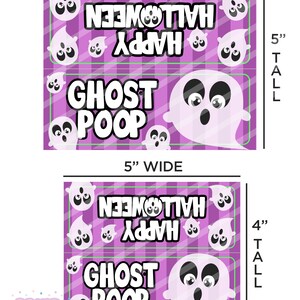 Printable Ghost Poop Halloween Treat Bag Toppers, Kids Halloween Party ...