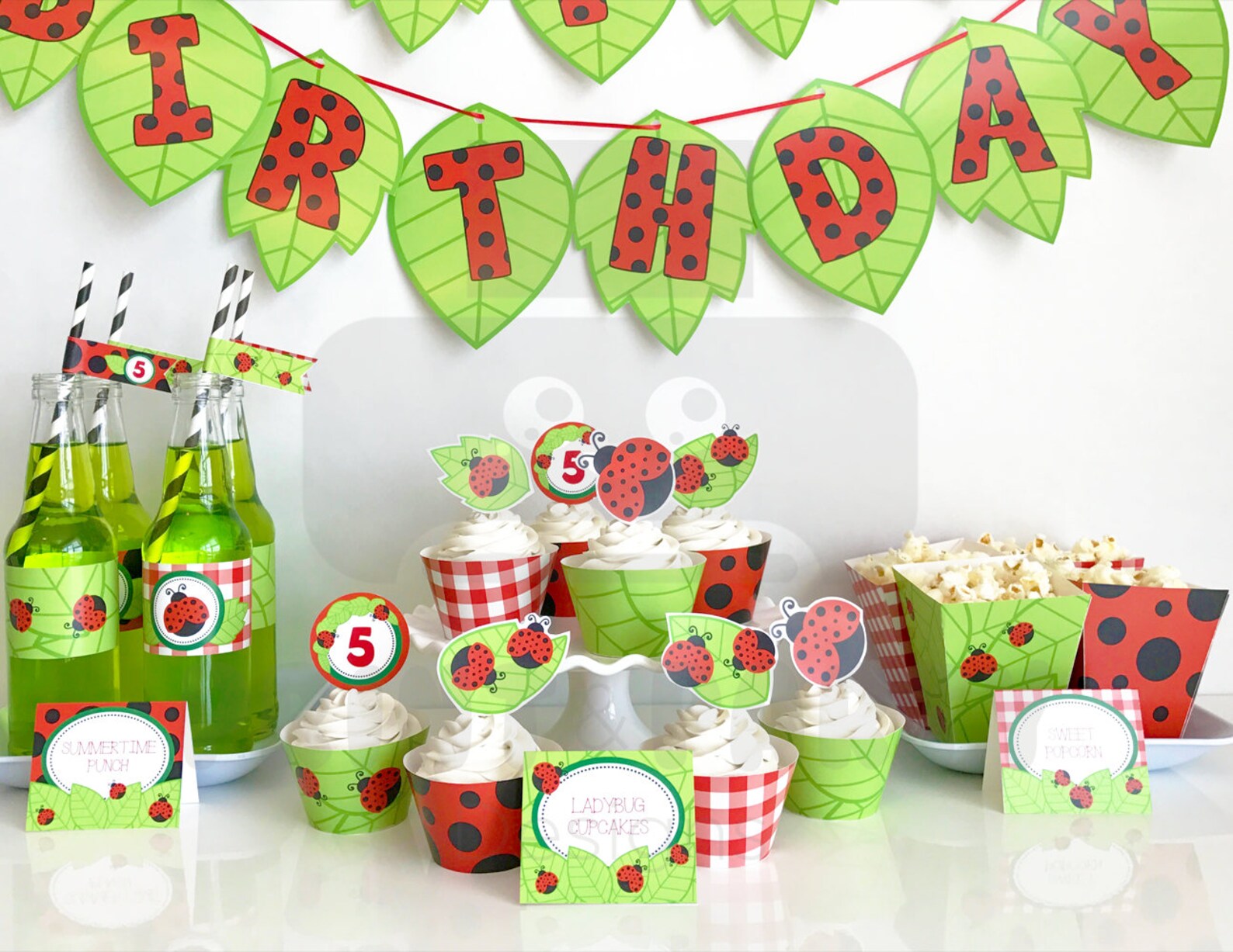 Printable Ladybug Birthday Party Decorations Summer Ladybug - Etsy