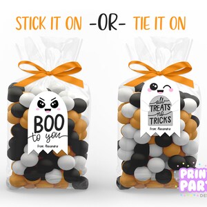 Printable Cute Ghost Halloween Party Favor Gift Tags, Halloween Party ...