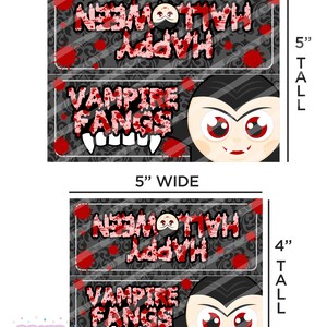 Printable Vampire Fangs Halloween Treat Bag Toppers, Kids Dracula ...