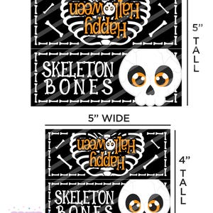 Printable Skeleton Bones Halloween Treat Bag Toppers, Bag of Bones ...