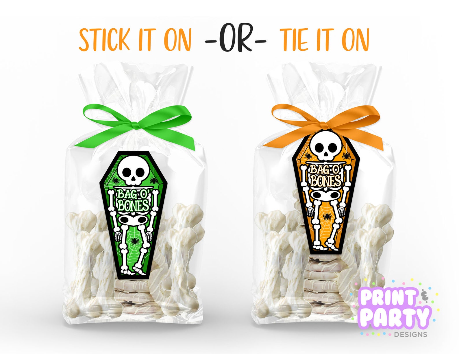 Printable Bag O Bones Halloween Gift Tags Halloween Classroom | Etsy