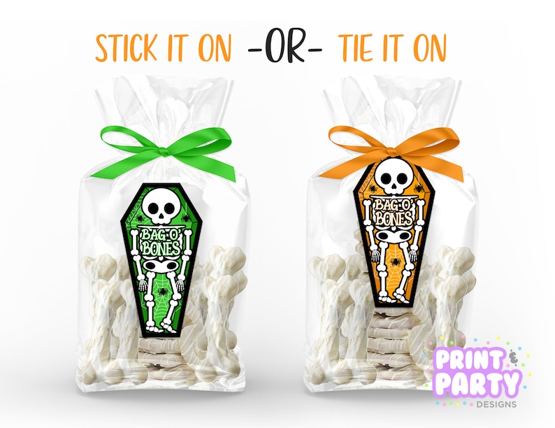 Printable Bag O Bones Halloween Gift Tags Halloween Classroom - Etsy
