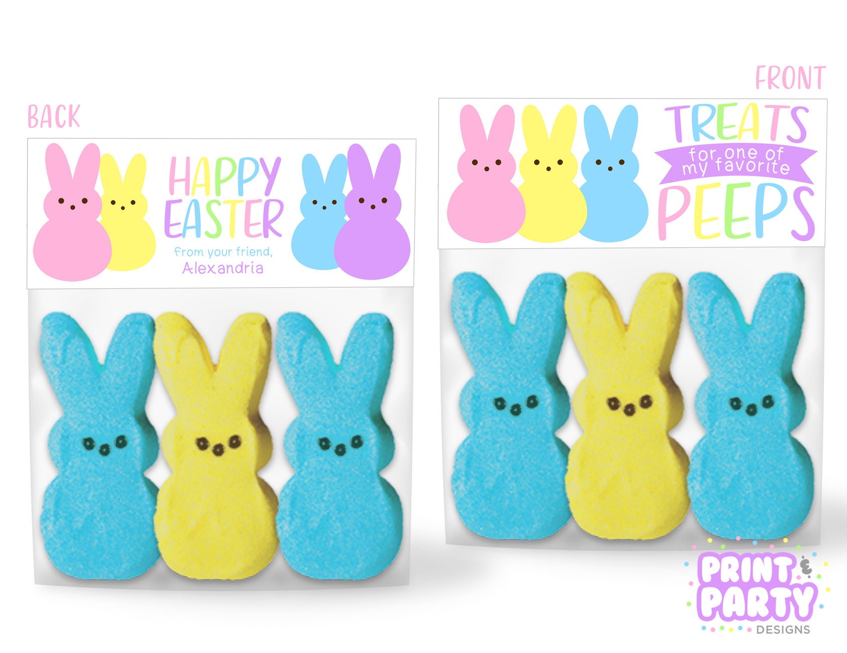 Printable Easter Treats for My Peeps Loot Bag Toppers Easter - Etsy