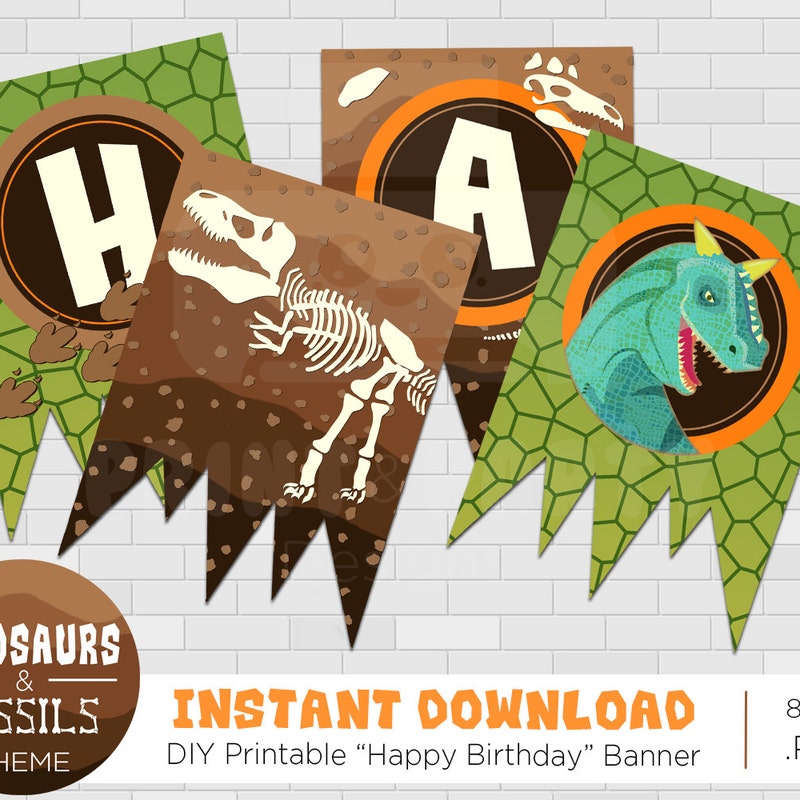 Dinosaur Banner - Etsy