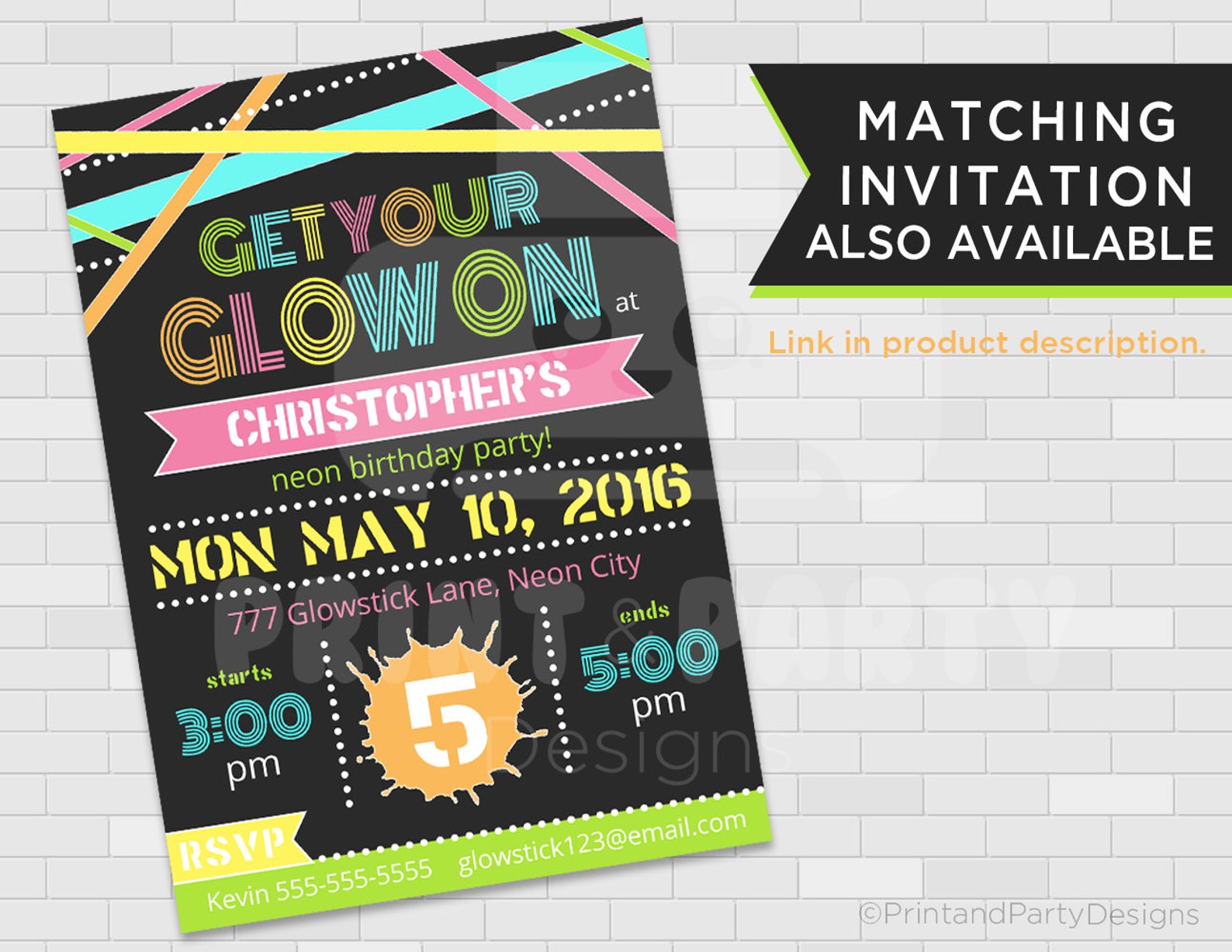 Printable Neon Blacklight Birthday Party Decor Blacklight - Etsy