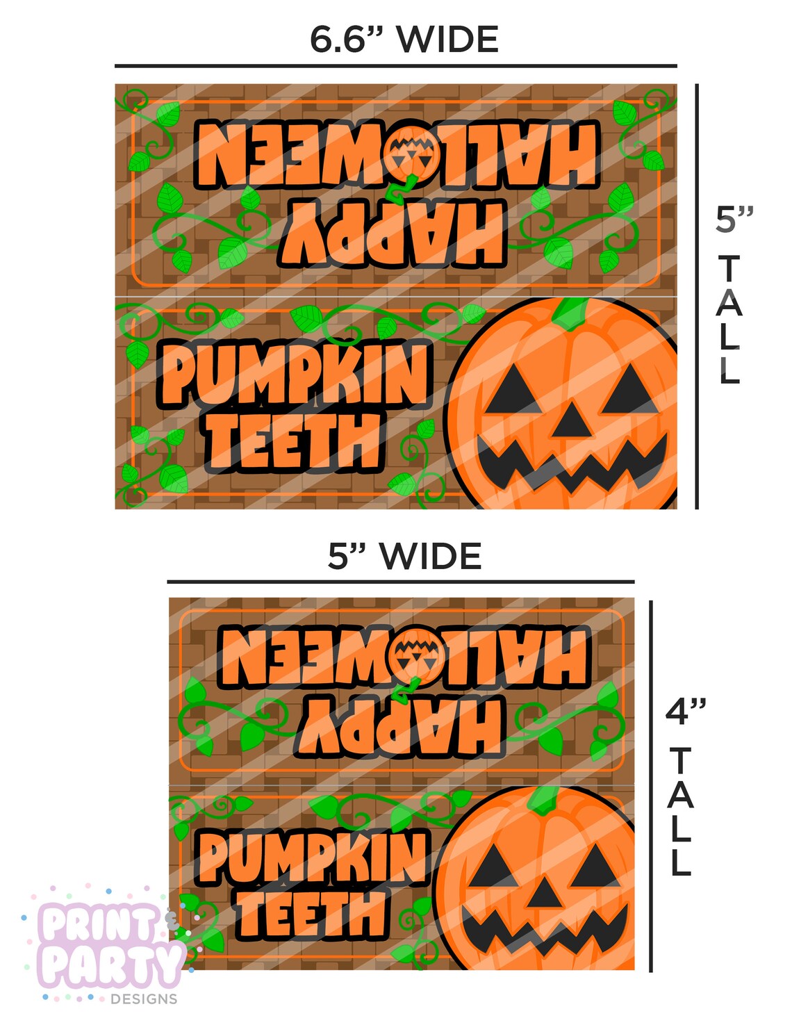 Printable Pumpkin Teeth Halloween Treat Bag Toppers, Kids Halloween ...
