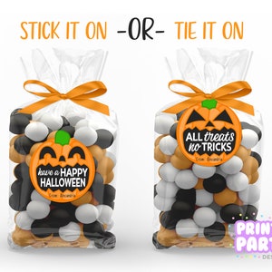 Printable Pumpkin Halloween Gift Tags, Kids Halloween Party Favor ...