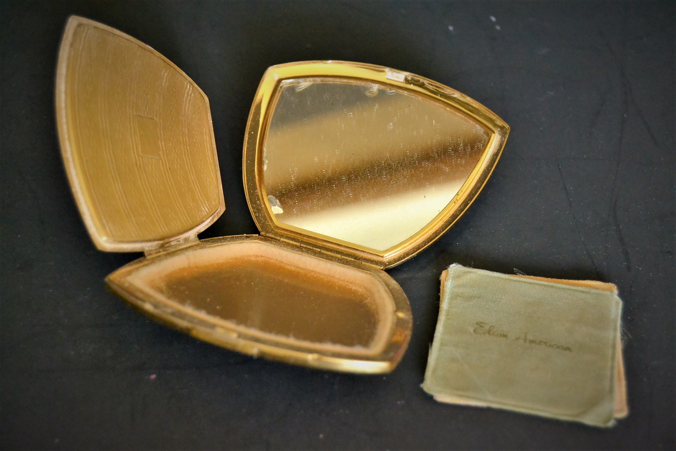 Vintage Etched Elgin American Shell Makeup Compact - Etsy