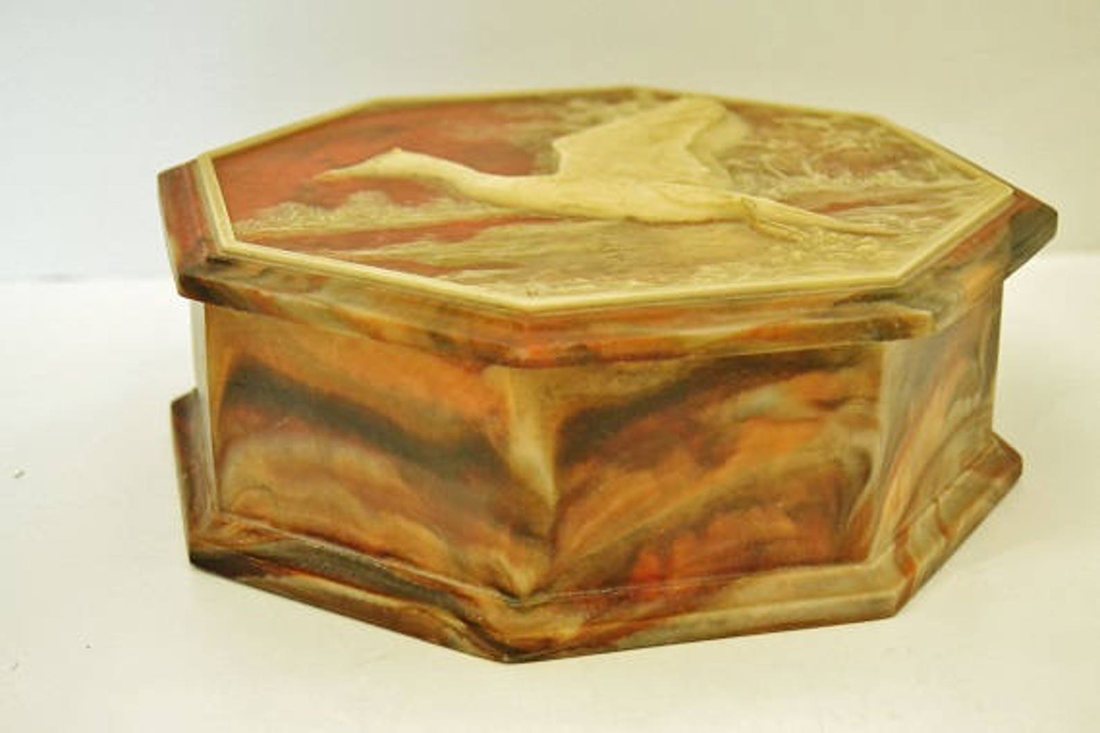 Warm Natural Colors Incolay Stone Octagon Jewelry Box - Etsy