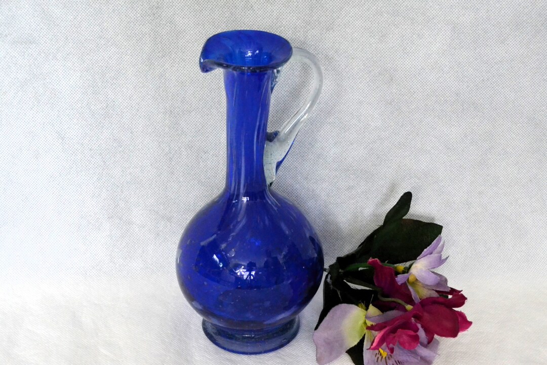 Blown Glass, Cobalt Blue, Cruet - Etsy