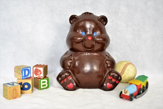 Vintage Teddy Bear Bank | Etsy