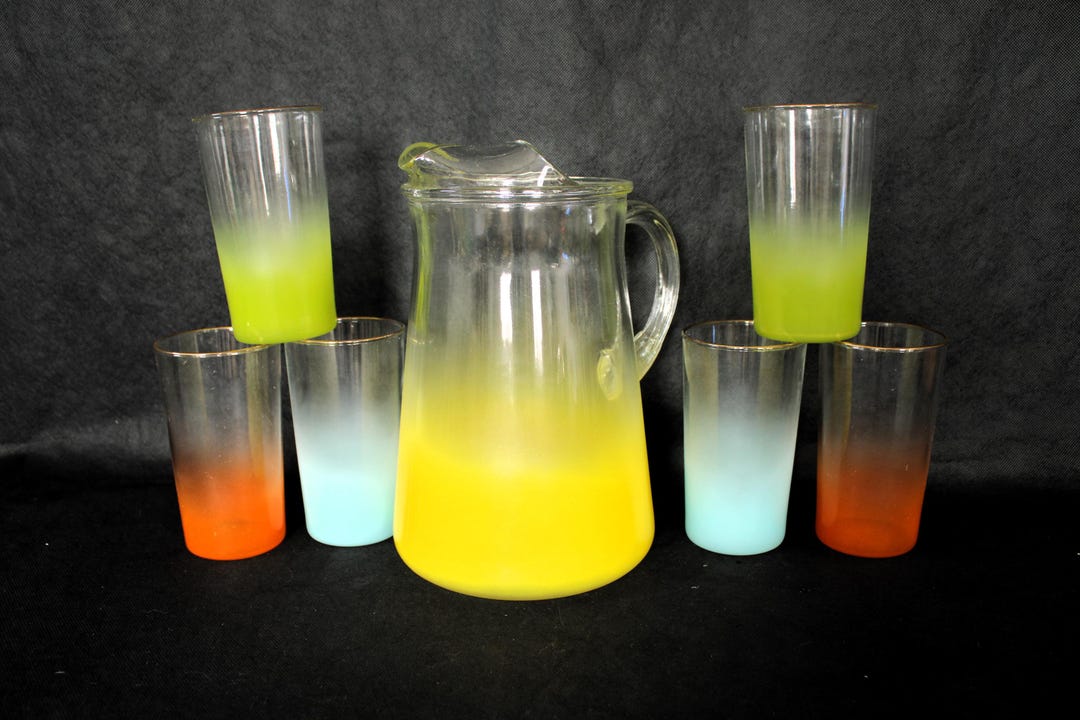 Vintage Blendo Beverage Set From Bartlett Collins - Pitcher With Six ...